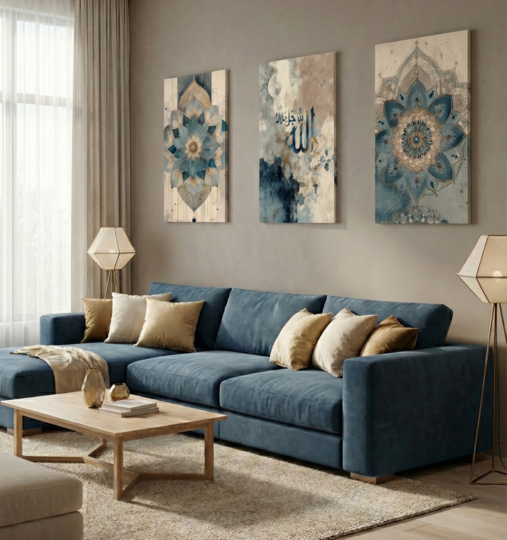 Islamic canvas printed three tableau – artelia